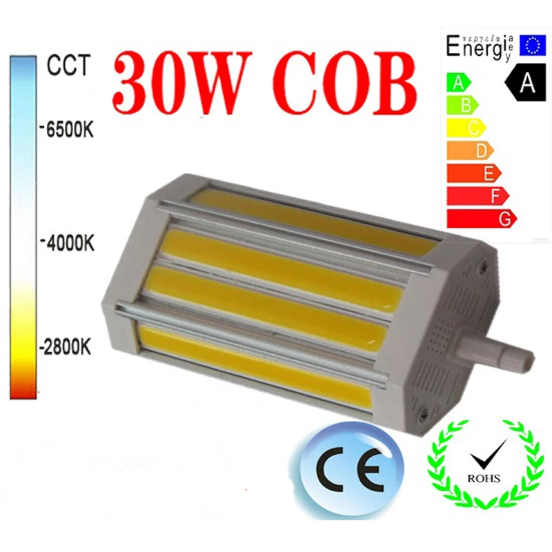 30W Epistar COB R7S led lamp 118mm no fan lamp replace halogen R7S ...