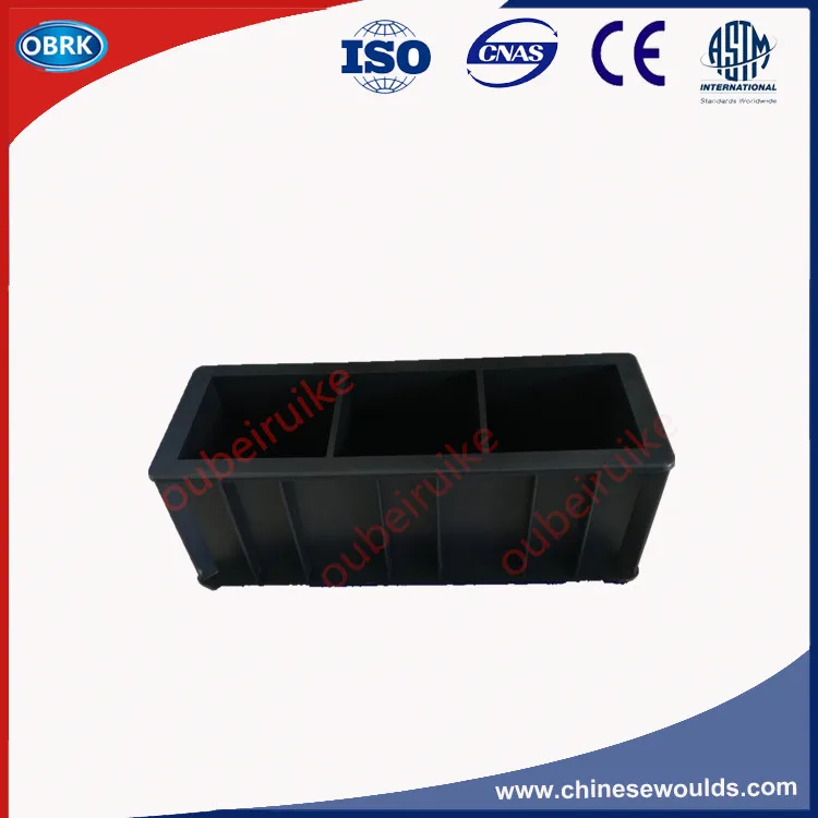 Black Concrete Test Molds Plastic Cube Molds 100mm Three Gang Mold ...