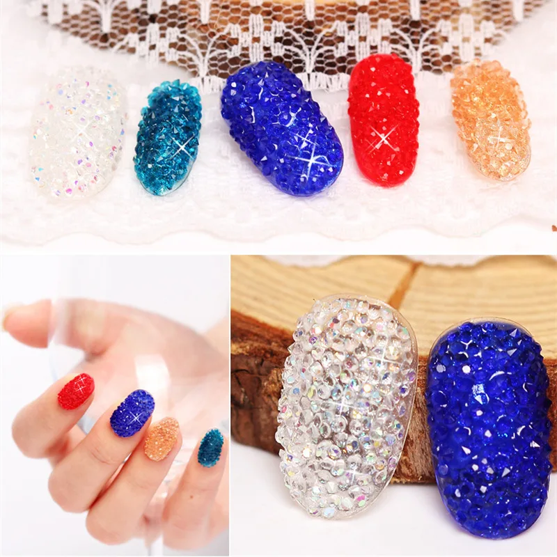 1.2mm 1440pcs Colours Chaton Nail Art Rhinestone Micro Make Up Manicure ...