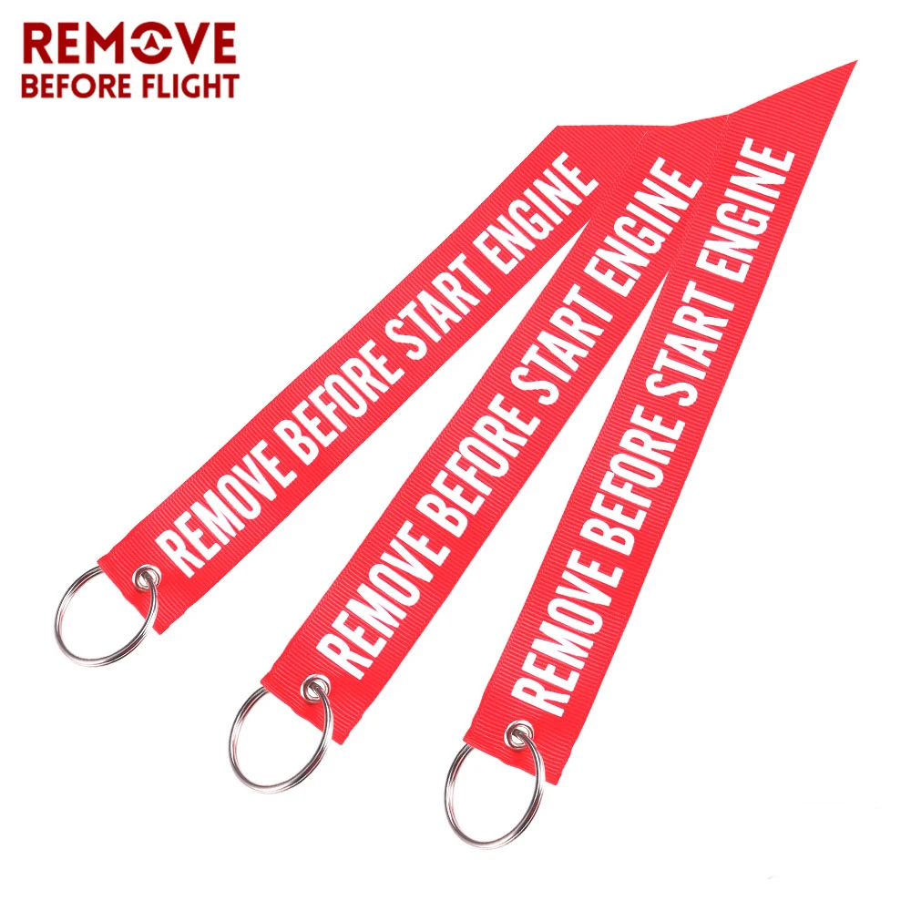 3 Pcs Remove Before Flight Streamer Keychains Chaveiro Red Keychain ...