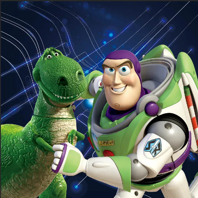 8x8FT Buzz Lightyear Toy Story Rex Dinosaurio Verde Azul Claro Puntos ...