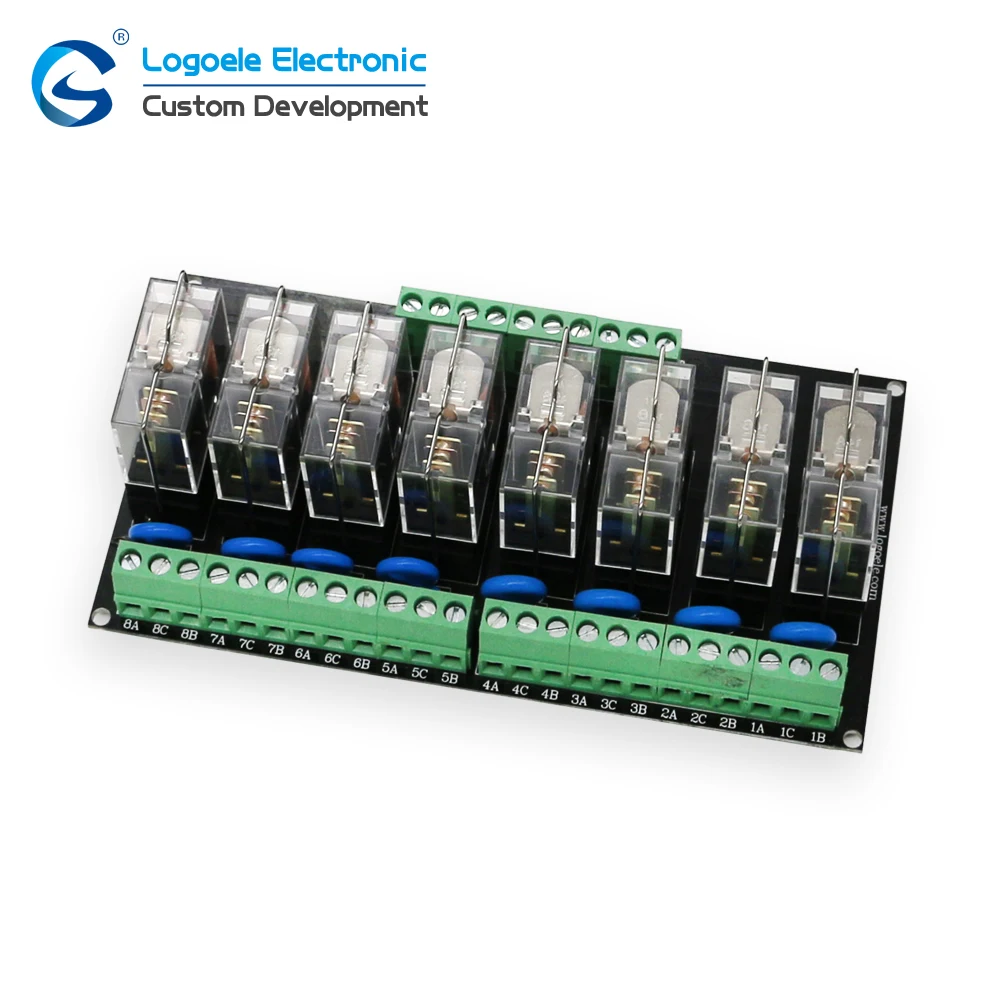8 channel relay module, eight panels, driver board module DC 12V 24V ...