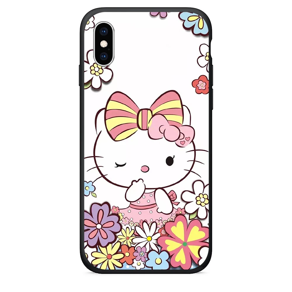 Hello Kitty Silicone Phone Case For iPhone 8 Plus 6 6s se x xr xs max ...