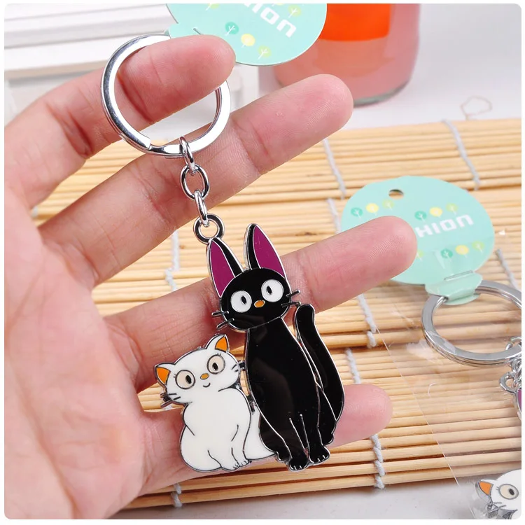 Kiki's Delivery Service Jiji cat keychain White and black kitty ...