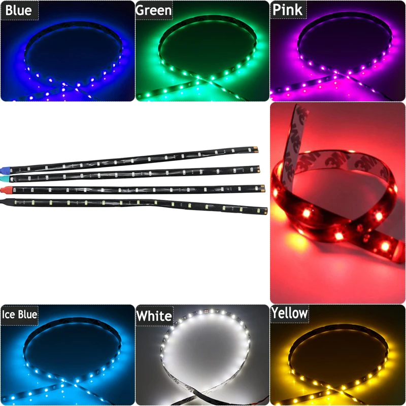 4pcs/lot 30cm 3528SMD LED Waterproof Drl daylights 12V High Power Auto ...