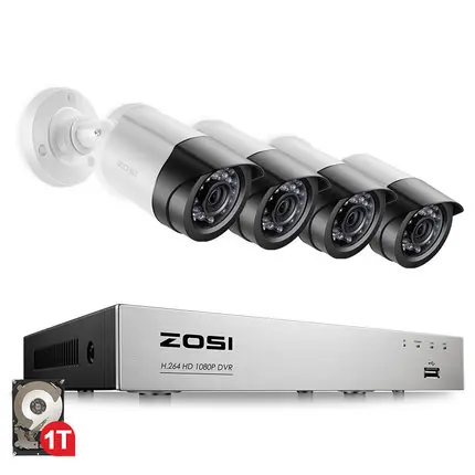4ch 1080p Hdmi P2p Tvi Dvr Surveillance System Video Output 4pcs ...