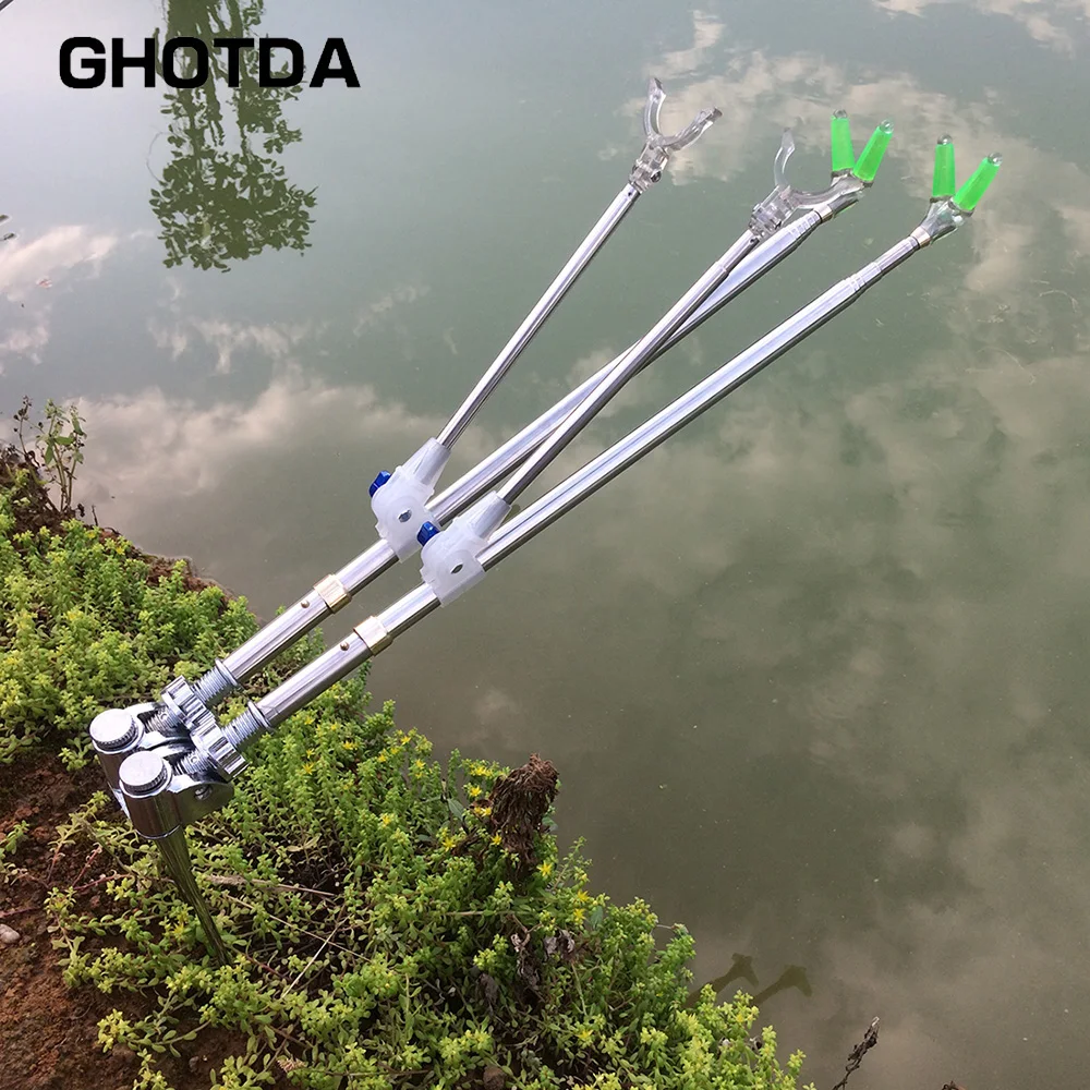 Fishing Rod Bracket for Two Rods Stainless Steel 360o Rotating Fishing ...