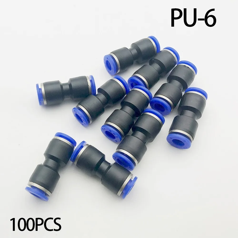 100pcs/lot Pneumatic 6 millimeter, 6 millimeter tube, one touch push ...