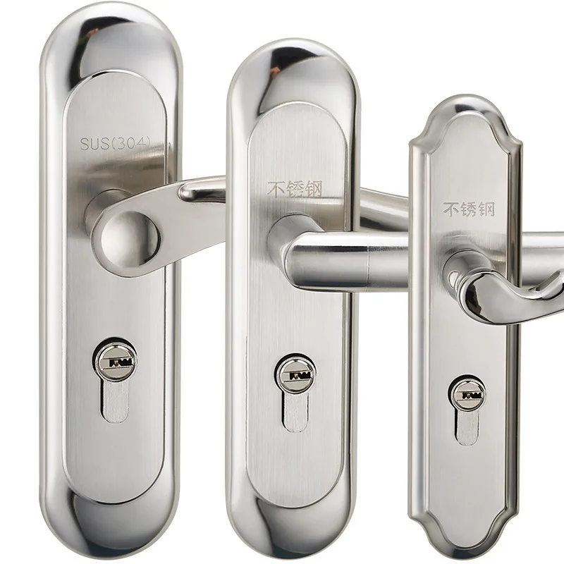 European stainless steel door lock indoor home modern solid wood door ...