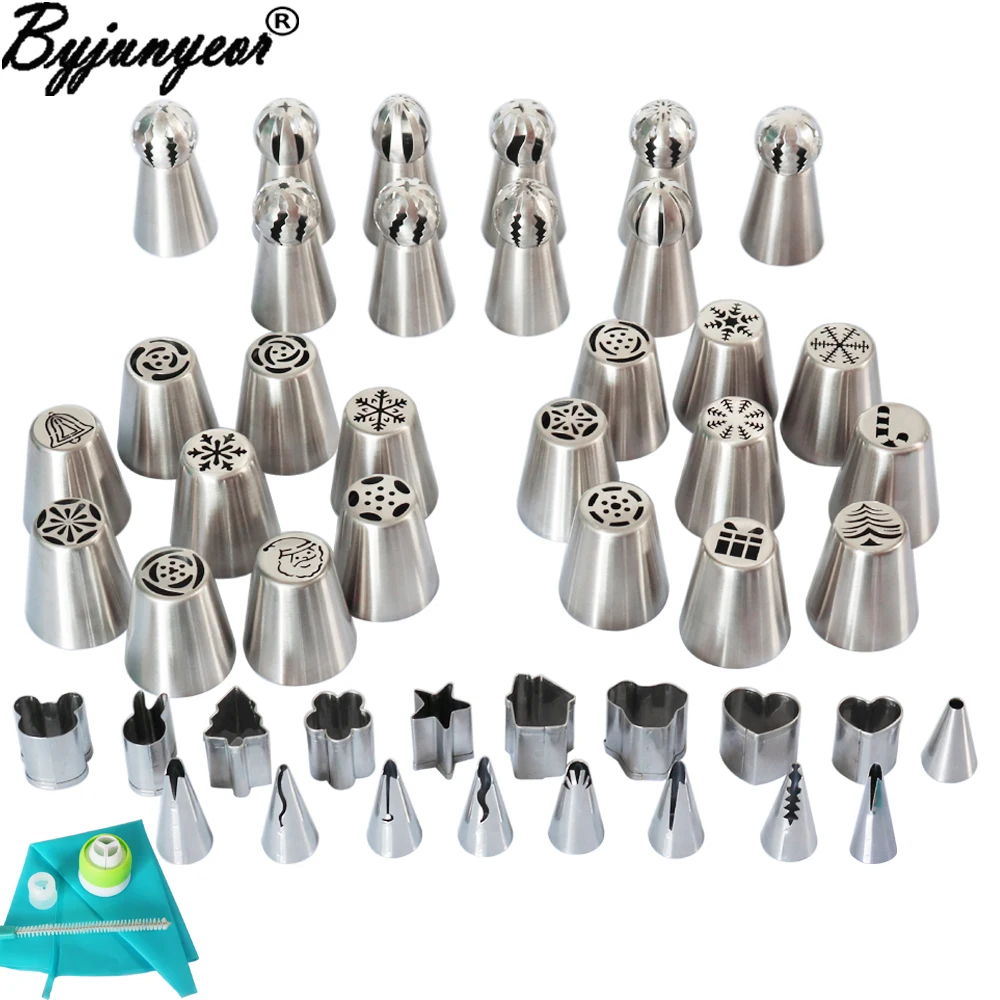 51pcs Spherical Ball Russian Stainless Steel Pastry Nozzle Icing Piping ...