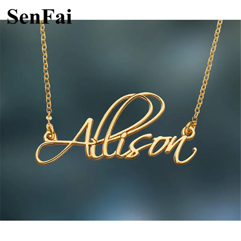 Aliexpress.com : Buy Senfai Customize Name Necklace Women Men Any Font ...