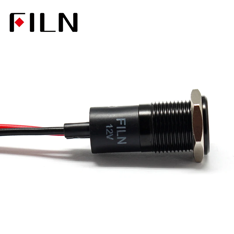 FILN 14mm Car dashboard Power symbol led red yellow white blue green ...