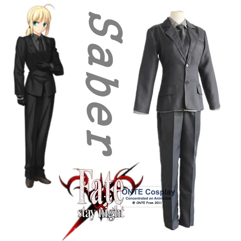 Fate / Stay Night Saber Cosplay Costumes Artoria Pendragon Women Black ...