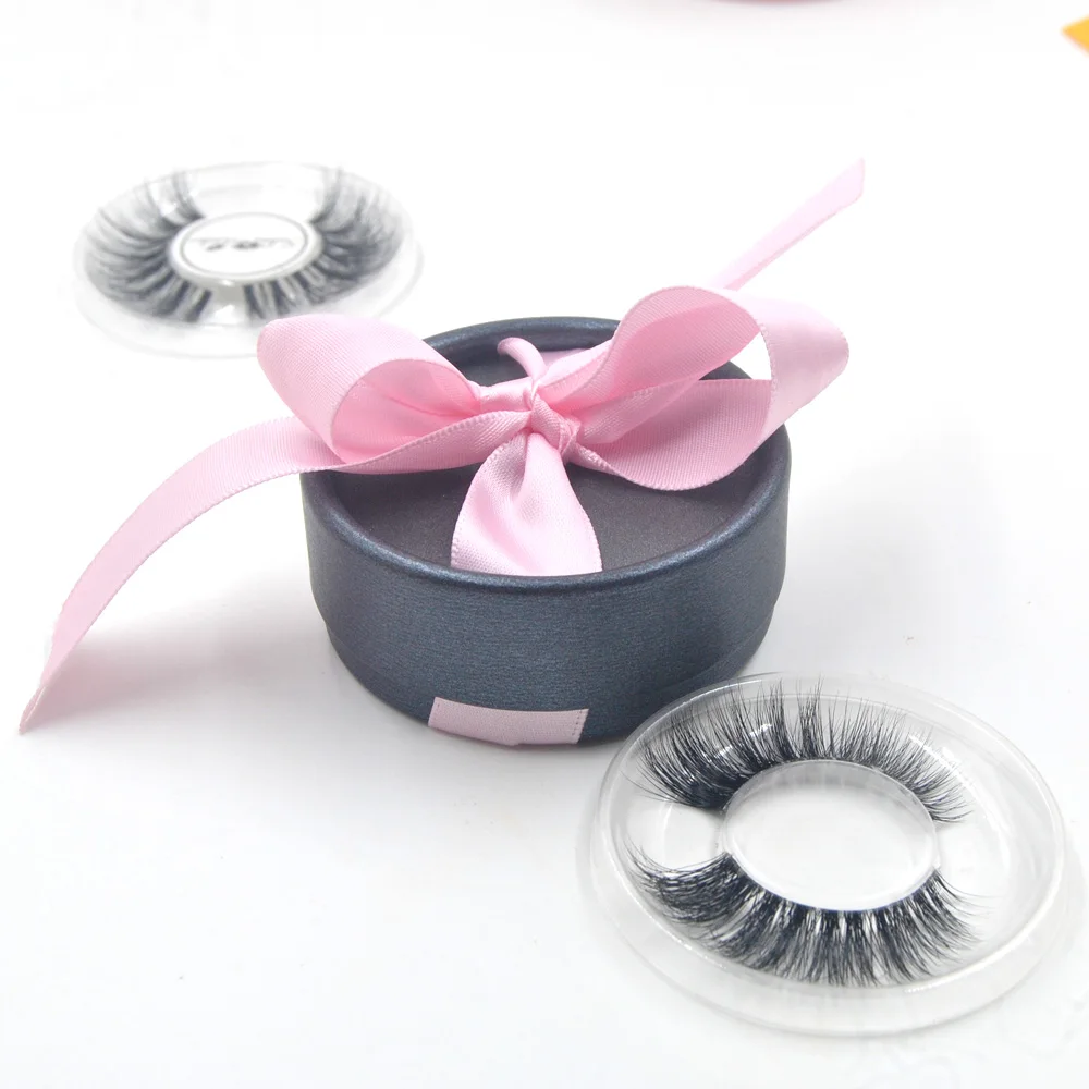 100pcs Wholesale Eye Lahses Circular Boxes Custom False Eyelashes Box ...