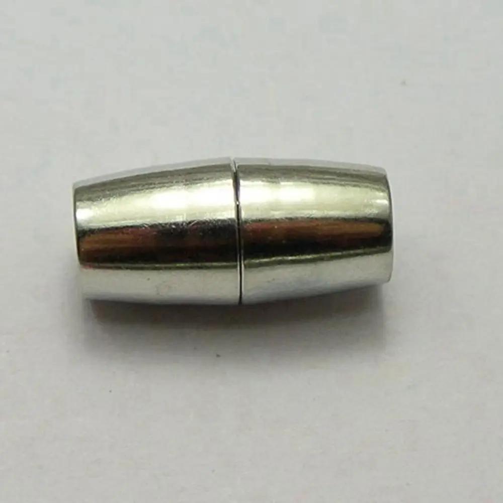 5 Sets Silver Tone Metal Barrel Magnetic Clasps Glue in End Caps Fit ...