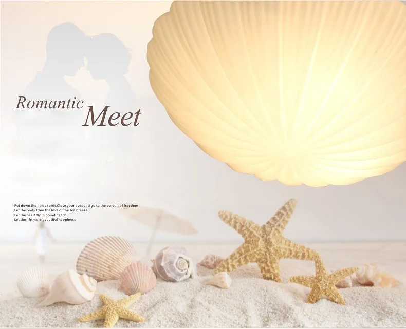 Modern brief Personalized white shell design ceiling light Home decora ...