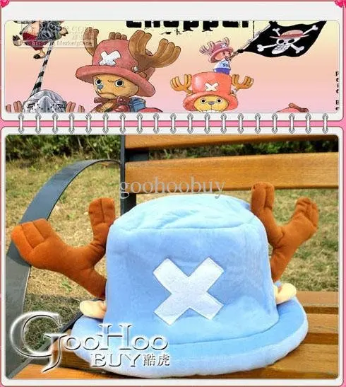 One piece Tony Chopper antlers hat / Cosplay Costume hat / BLUE Plush ...