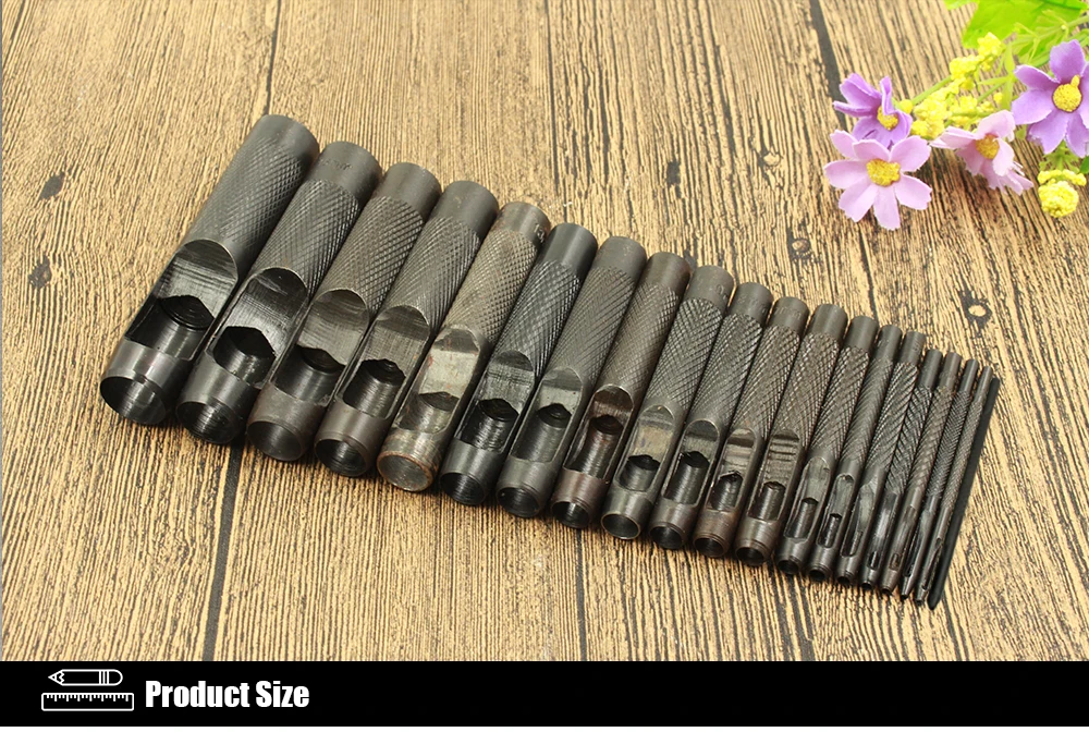 POINCON,1mm--Ensemble de poinçons creux en acier, joint en cuir, trou ...