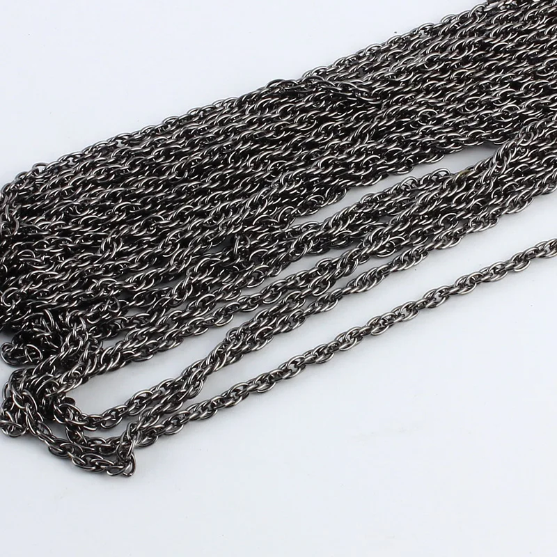 2mm Red Copper Metal 9 Colors Twisted Cable Chains Jewelry Necklace ...