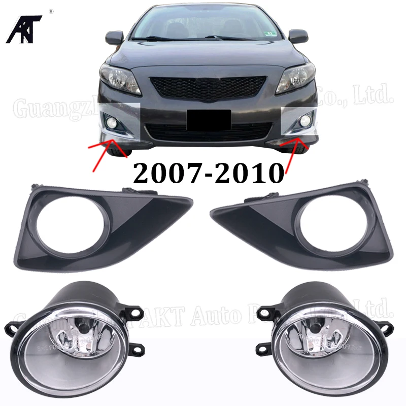 4Pcs Front Right Left Fog Light Lamp + Grille Cover Bezel for Toyota ...