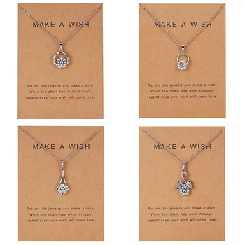 Rinhoo 7.5*10cm Make a Wish Paper dolphin Natural Stone Water Drop Geometric Shape Pendant ...