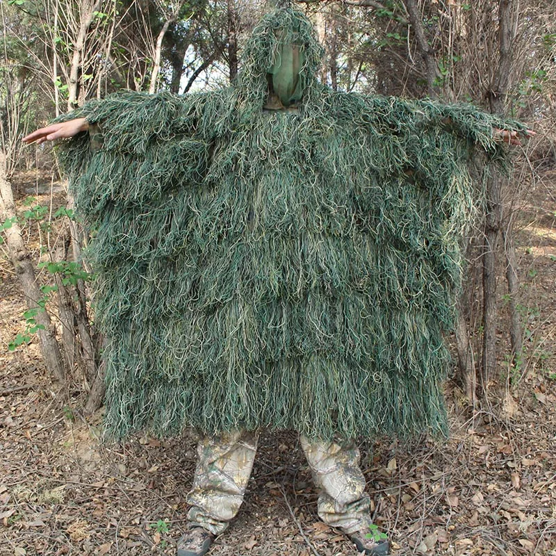 Men Outdoor Hunting Ghillie Suit Ghillie Clothes Top Men Camouflage Hunting Gilley Suit Outdoor ...