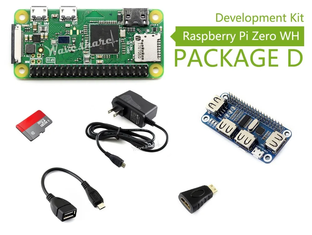 Waveshare Raspberry Pi Zero WH Package D including mini PC Raspberry Pi ...