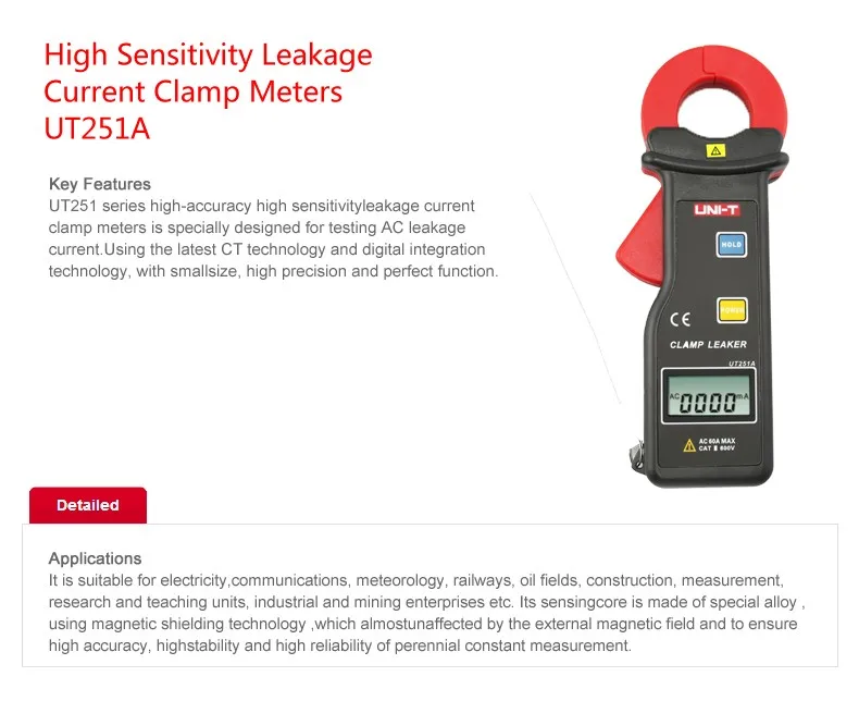 UNI-T UT251A High Sensitivity Leakage Current Clamp Meters