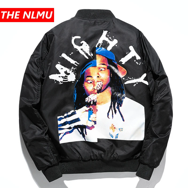 Hip Hop Streetwear Winter Bomber Jacket Men Fashion Printed Jacket ...