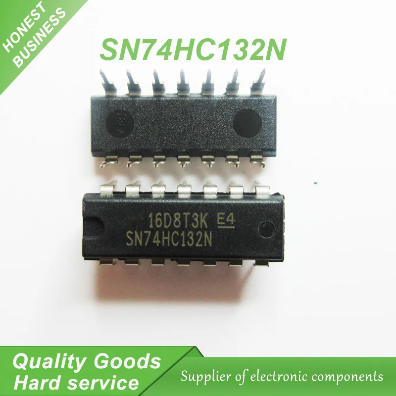 10pcs/lot 74HC132N 74HC132 SN74HC132N DIP 14 Logic Gates QUAD 2 INPUT ...