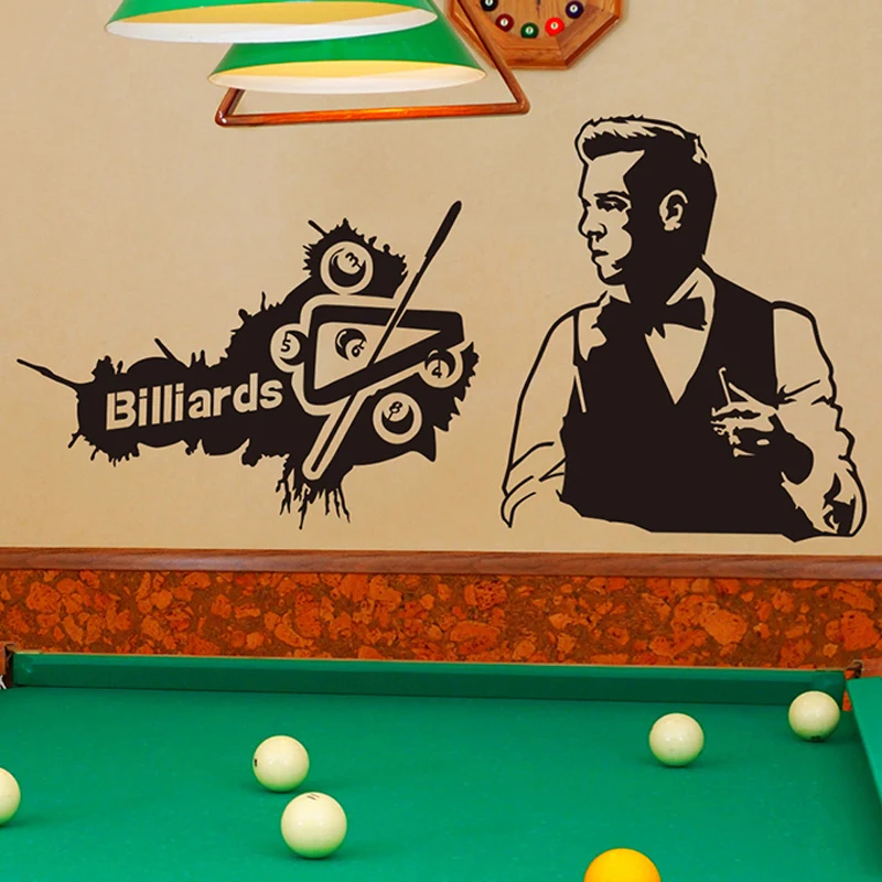 Gentleman billiard room billiard room wall stickers shop boy bedroom ...