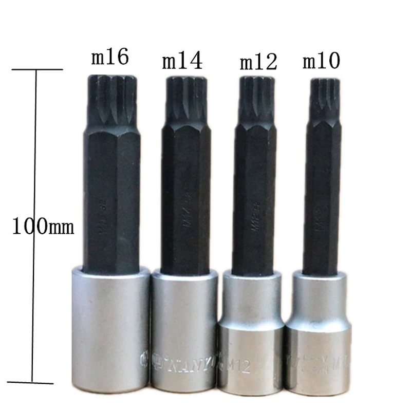 One pcs 1/2" S2 Alloy Torx Screwdriver Bit 12 Point Spline Socket Bits ...