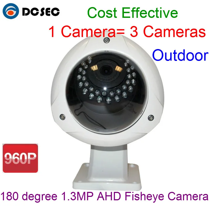 Free Shipping 180 degree 1.3mp 960P AHD outdoor panoramic Security wide ...