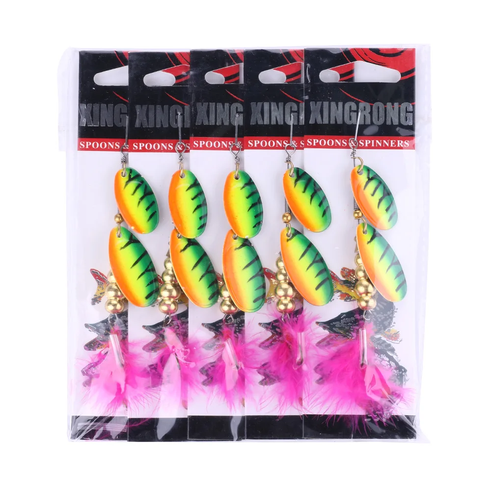 5PCS Metal Spinner Bait Spoon Fishing Lure Bass isca artificial Hard ...
