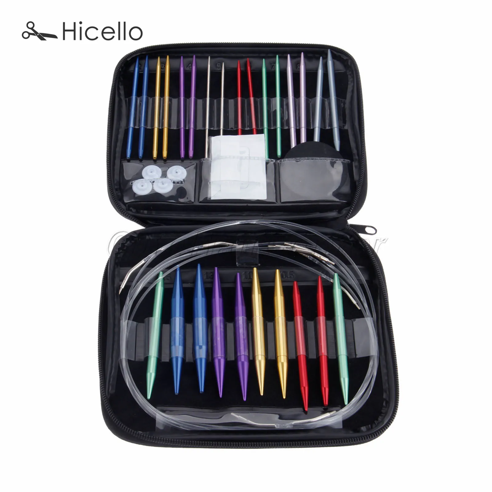 13pcs/set Circular Knitting Needles Kit Aluminum Alloy With Bag Plastic ...