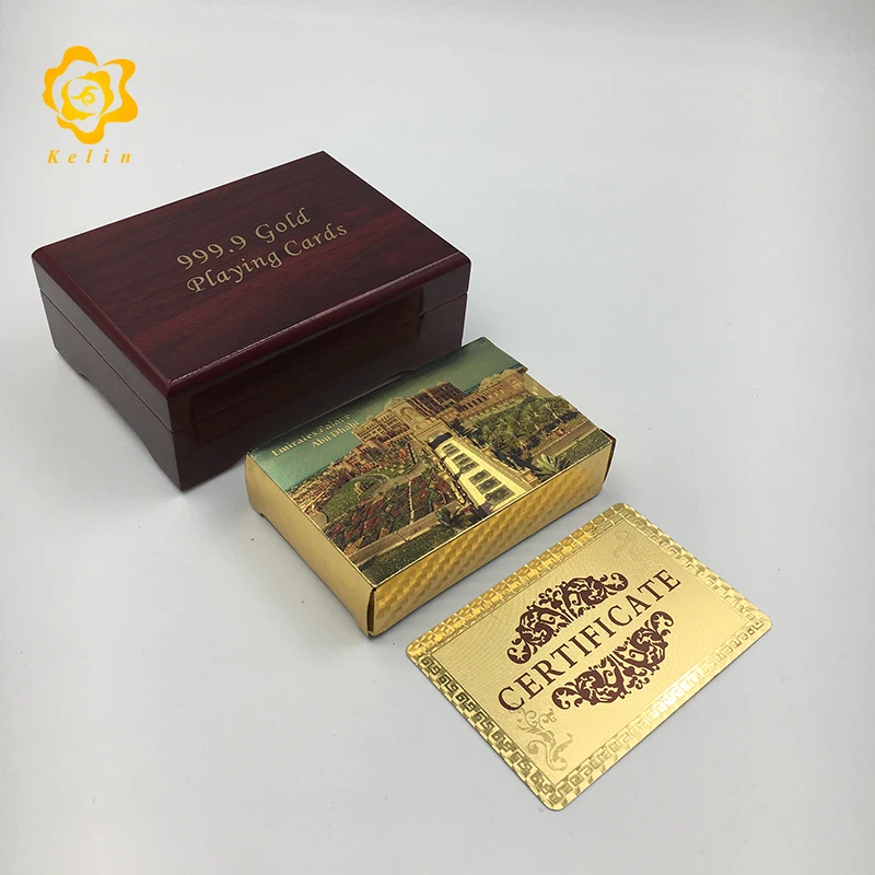 Dubai scenery Emirates Palace Abu Dhabi 24K gold foil playing cards for ...