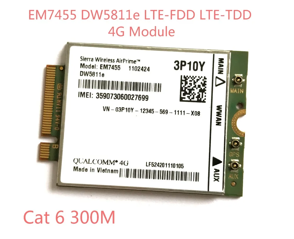 EM7455 DW5811E PN 3P10Y FDD/TDD LTE CAT6 módulo 4G Tarjeta 4G para ...