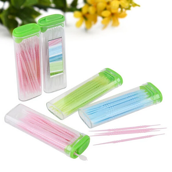 5 Packs Plastic Toothpicks Brush Hair 30pcs in Mondadientes Mirror Box ...