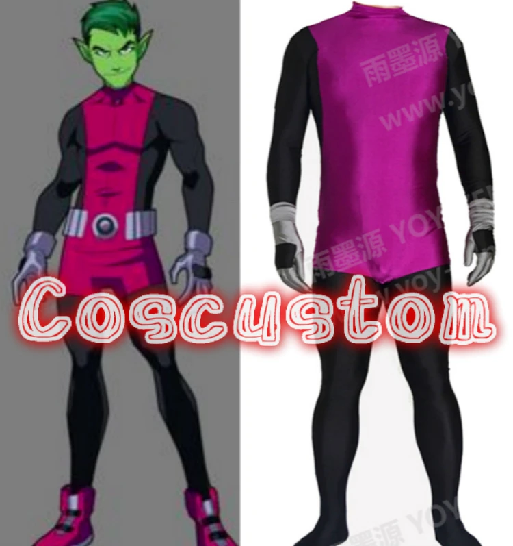 Coscustom High Quality Beast Boy Costume Spandex Beast Boy Zentai Suit ...