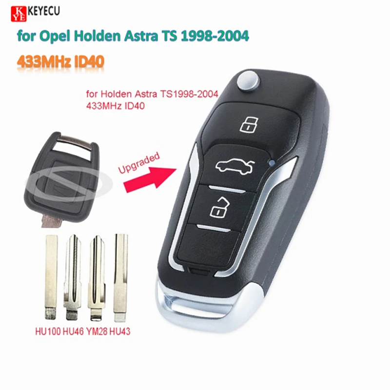 Keyecu Smart Diy Replacement Upgraded Flip Remote Car Key Fob 2 Button ...