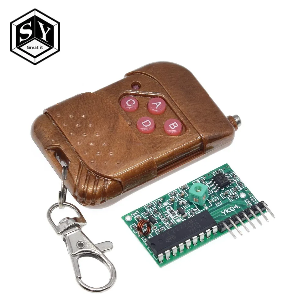 1Set IC 2262/2272 4 Channel 315Mhz Key Wireless Remote Control Kits ...