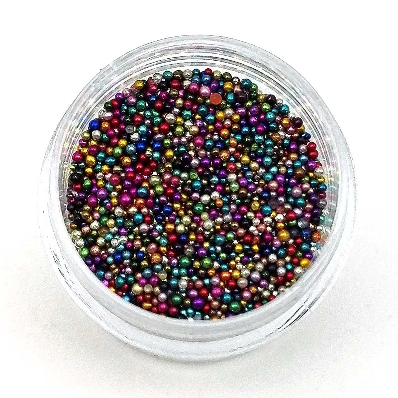 Бодрствования 10g/jar Nail Икра бусы 0,6-0,8mm красочные мини Стекло ...
