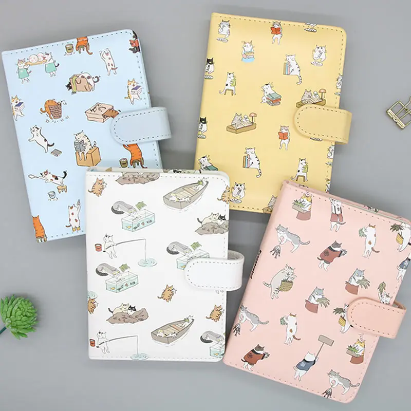 Y Creative Stationery Cute Cat Notebook Leather Cover kids Notebook ...