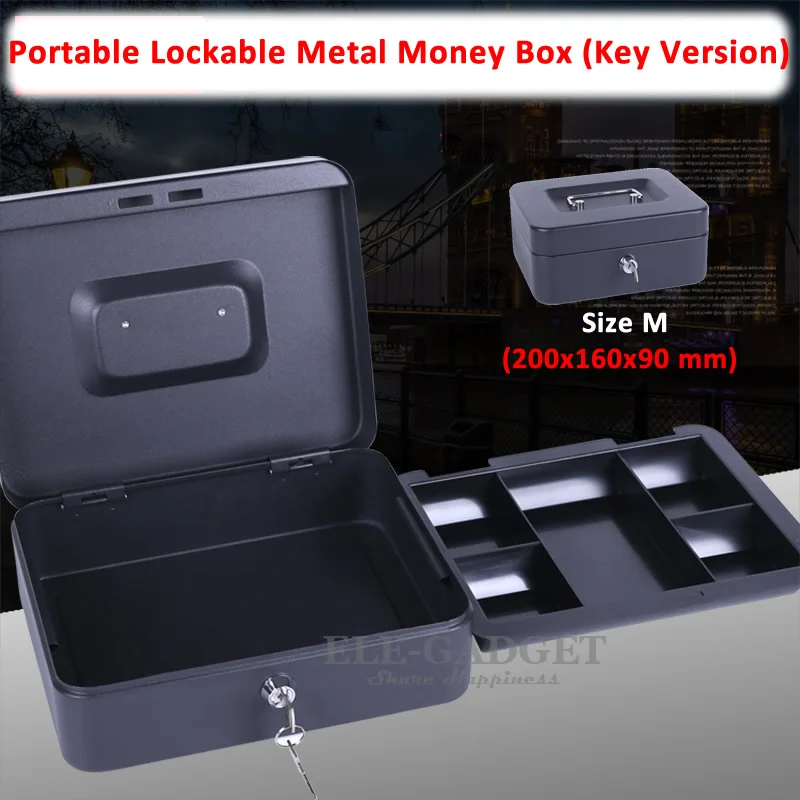 8-Size-M-Portable-Cash-Box-With-2-Keys-And-Tray-Anti-theft-Money ...