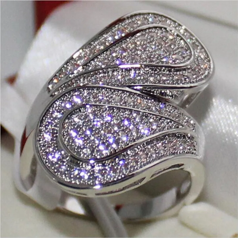 925 Sterling Silver Ring jewelry Unique Designed Women Deluxe Party ...