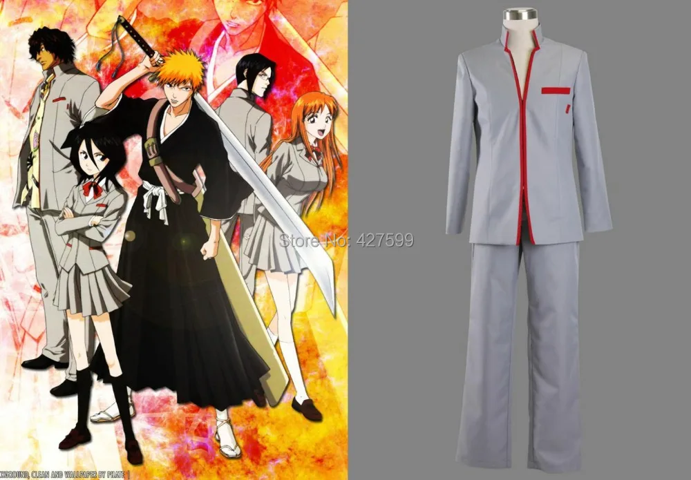 Bleach Karakura High School Boy Winter School Uniform Cosplay Costume ...