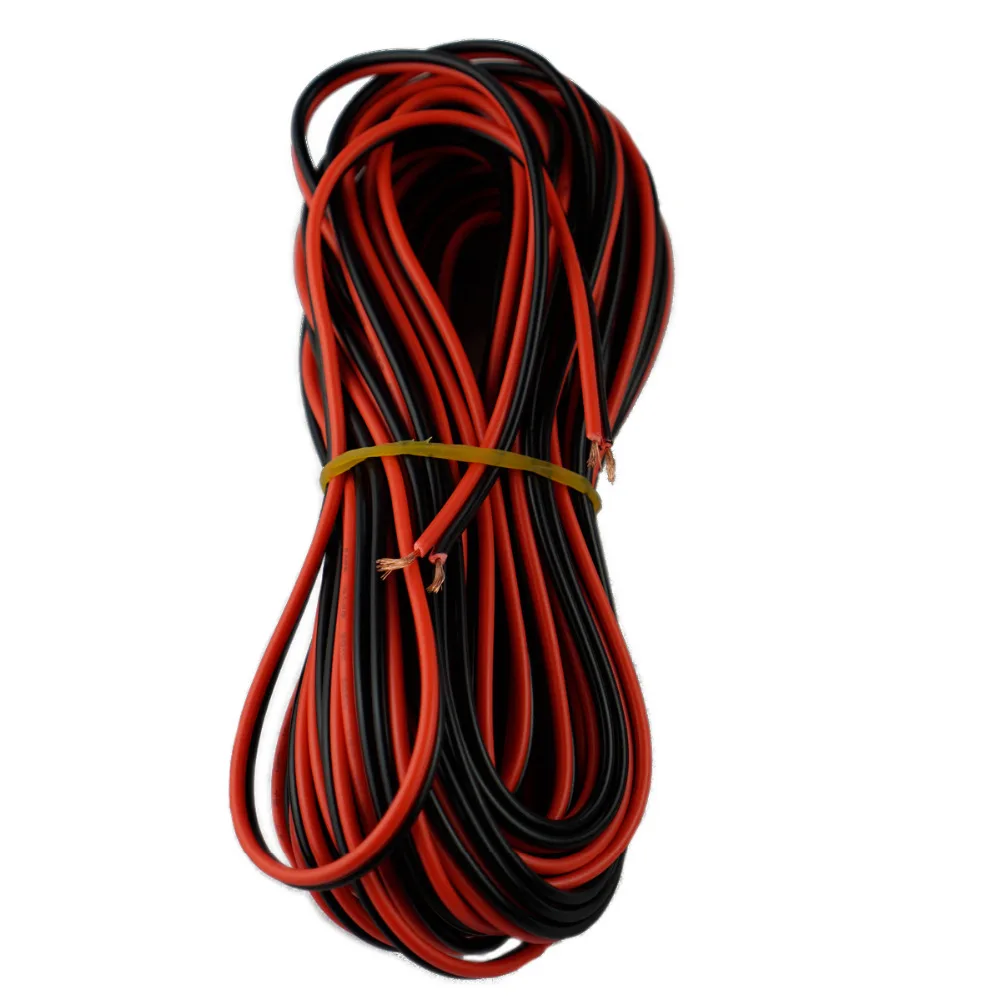 40FT 20 Gauge Extension Cable Wire Cord 20AWG 2Pin 2 Color Red Black ...