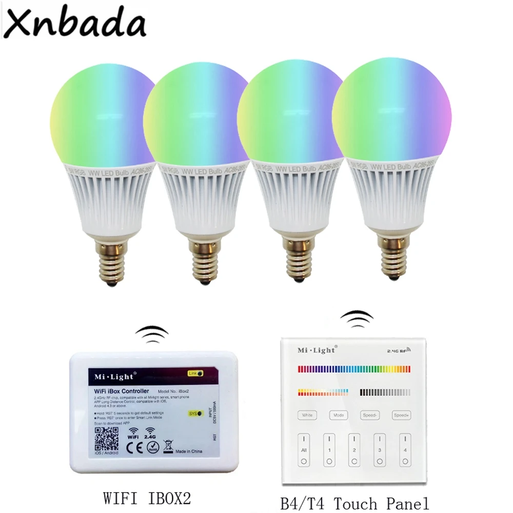 Milight Led Bulb E14 5W RGB+CCT Led Lamp,2.4G IOS Andriod APP WiFi IBox ...