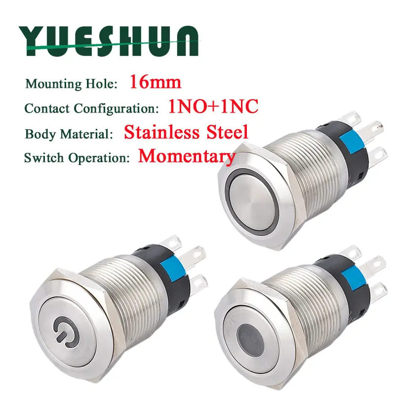 16mm-Light-Switches-3A-250VAC-Electrical-Equipment-LED-Momentary ...
