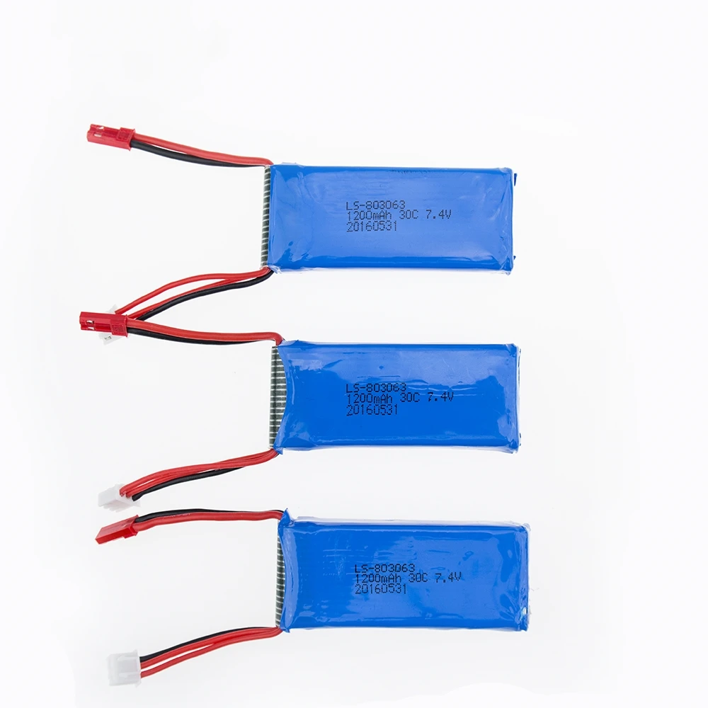 3pcs 7.4V 1200mah 30C JST Lipo Battery For YiZhan Tarantula X6 MJX X101 ...